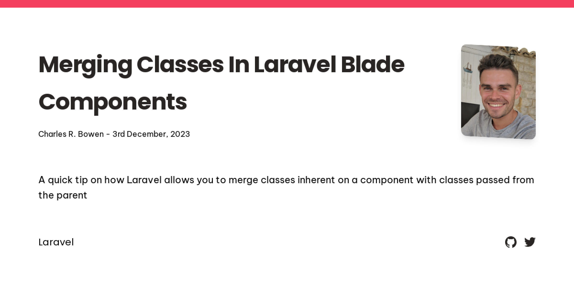 Merging Classes In Laravel Blade Components