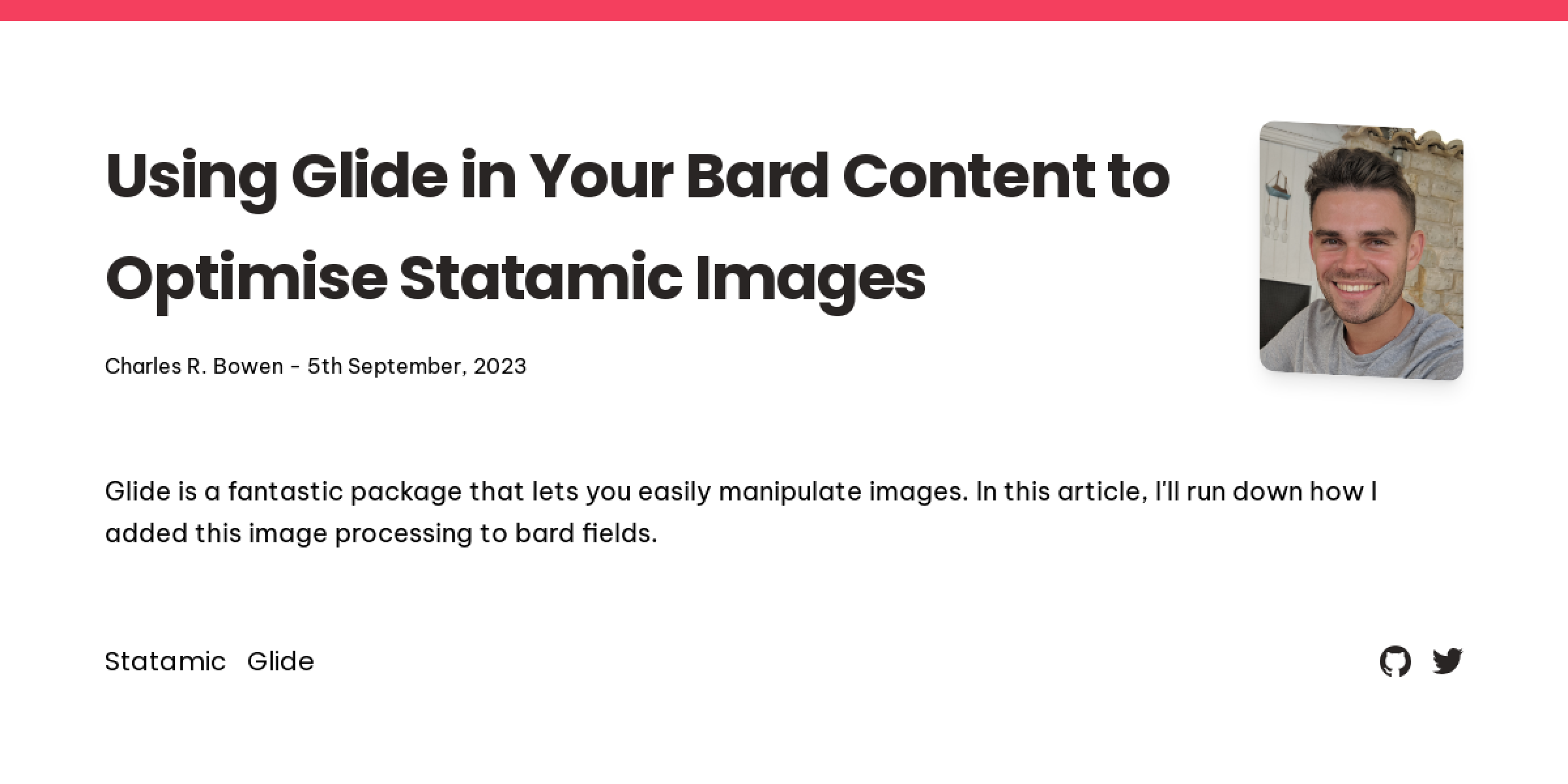 Using Glide in Your Bard Content to Optimise Statamic Images