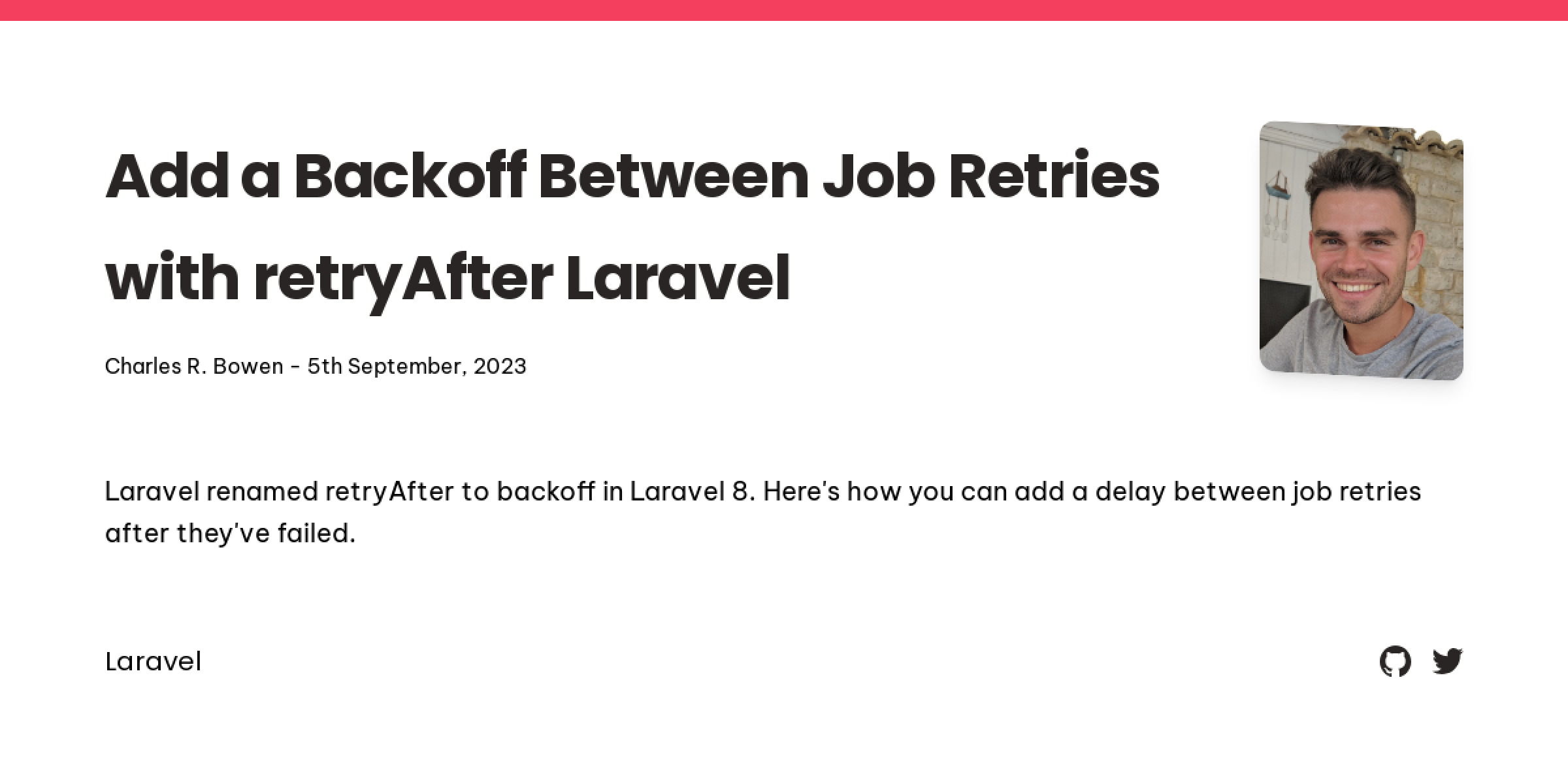 Add a Backoff Between Job Retries with retryAfter Laravel